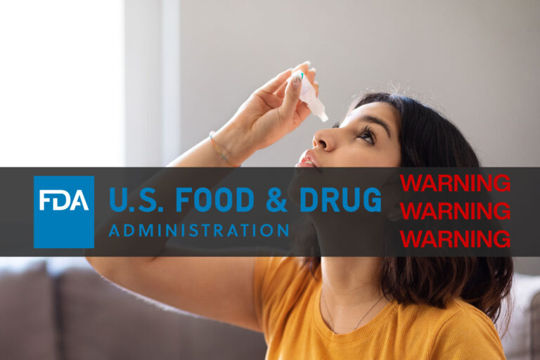 FDA Warning of blink Lubricating Eye Drops